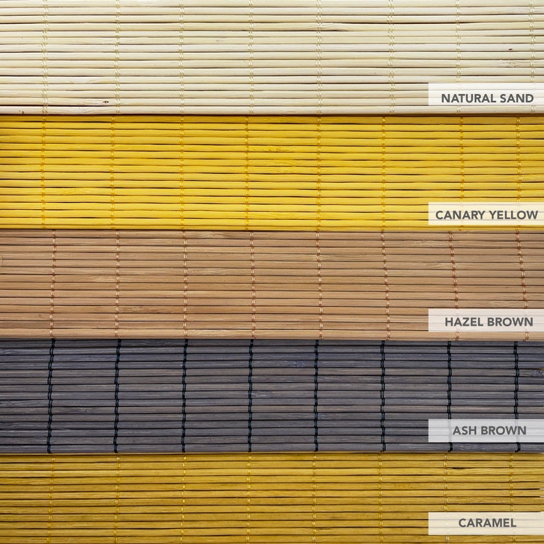 5 COLORS / Cordless Woven Wood Rattan Bamboo Roman Shade - Etsy