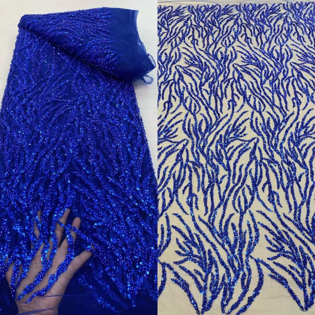 5 YARDS / 15 COLORS / Hailey Sequin Abstract Lines Beaded Embroidery ...