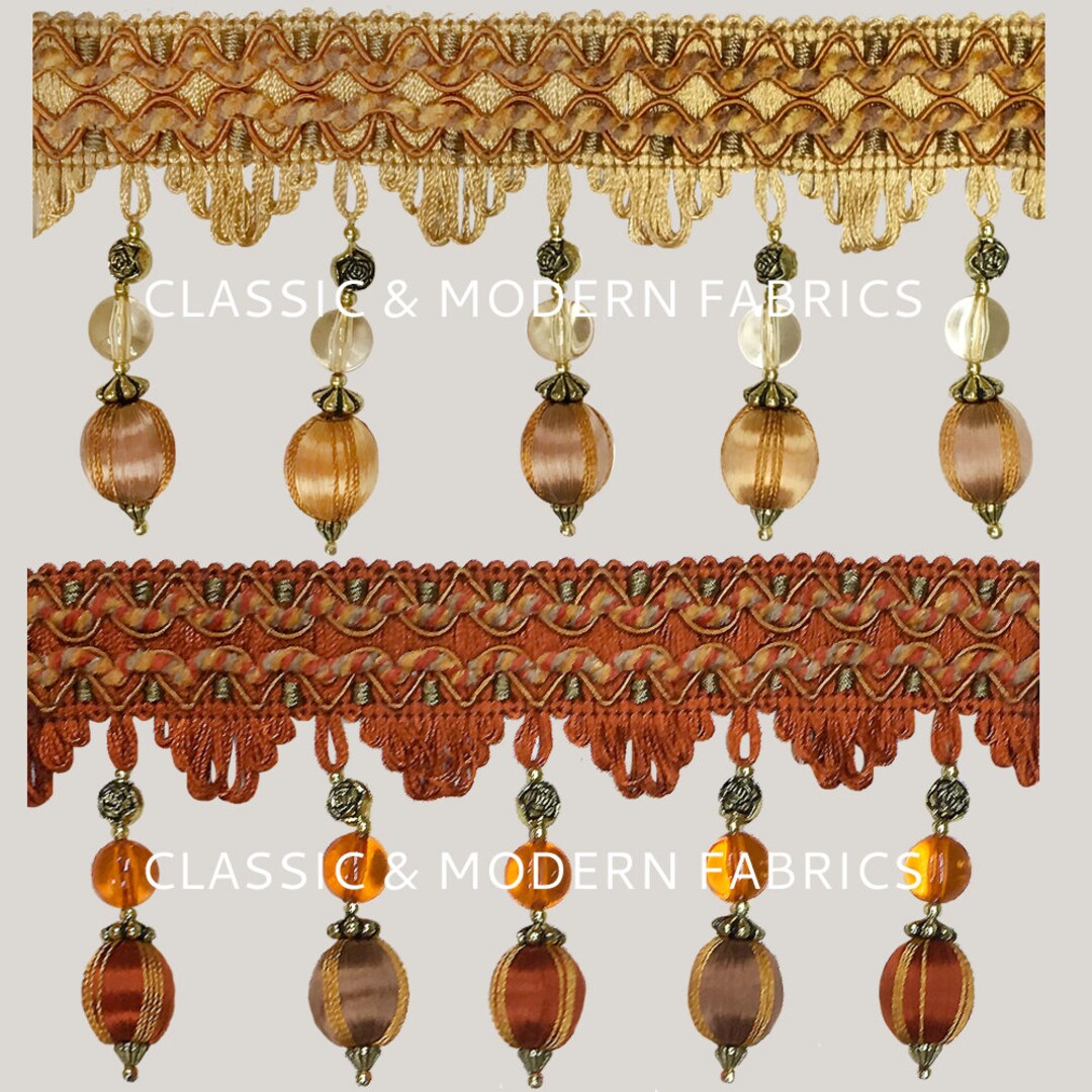 3 1/2" Tassel Ball Fringe Trim / Drapery, Upholstery, Pillows, Home ...