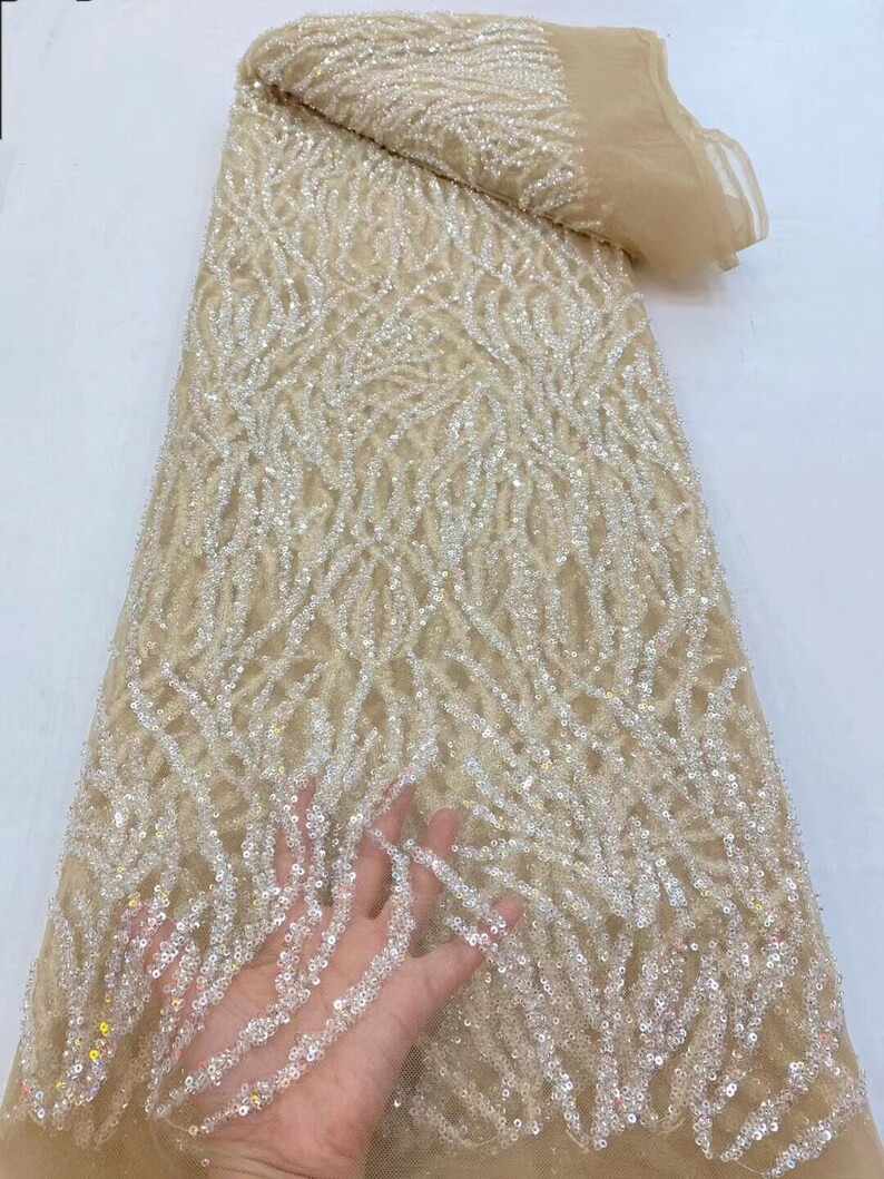 5 YARDS / 15 COLORS / Hailey Sequin Abstract Lines Beaded - Etsy