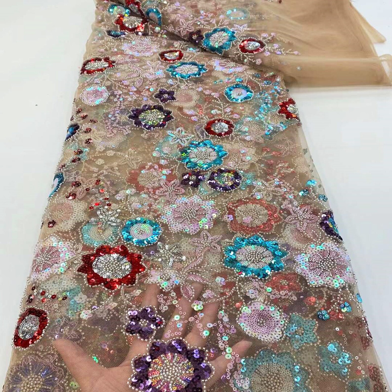 5 YARDS / 6 COLORS / Rym Cute Pansies Floral Sequin Embroidery - Etsy