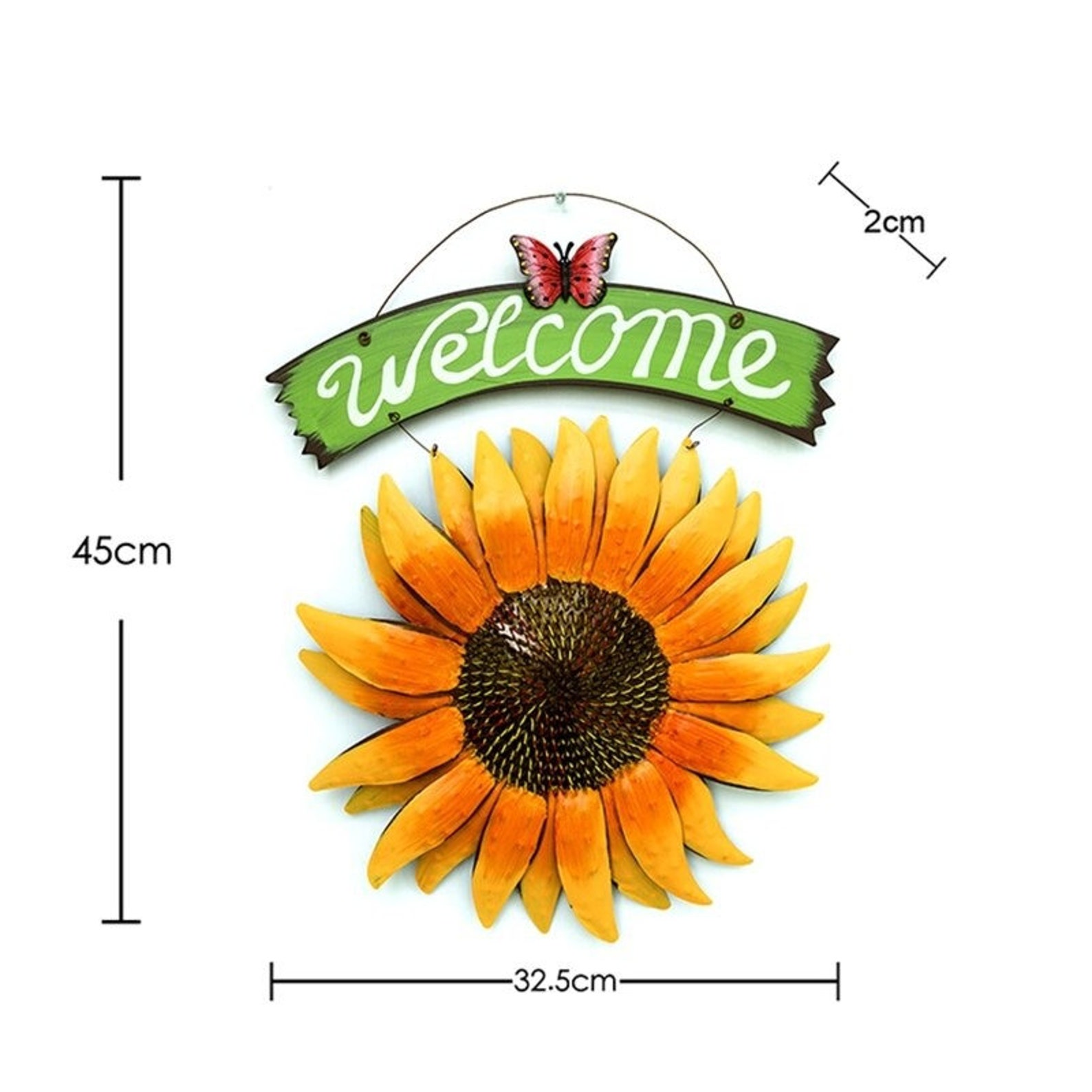 Metal Welcome Sunflower Front Porch Door Wall Hanging Garden - Etsy