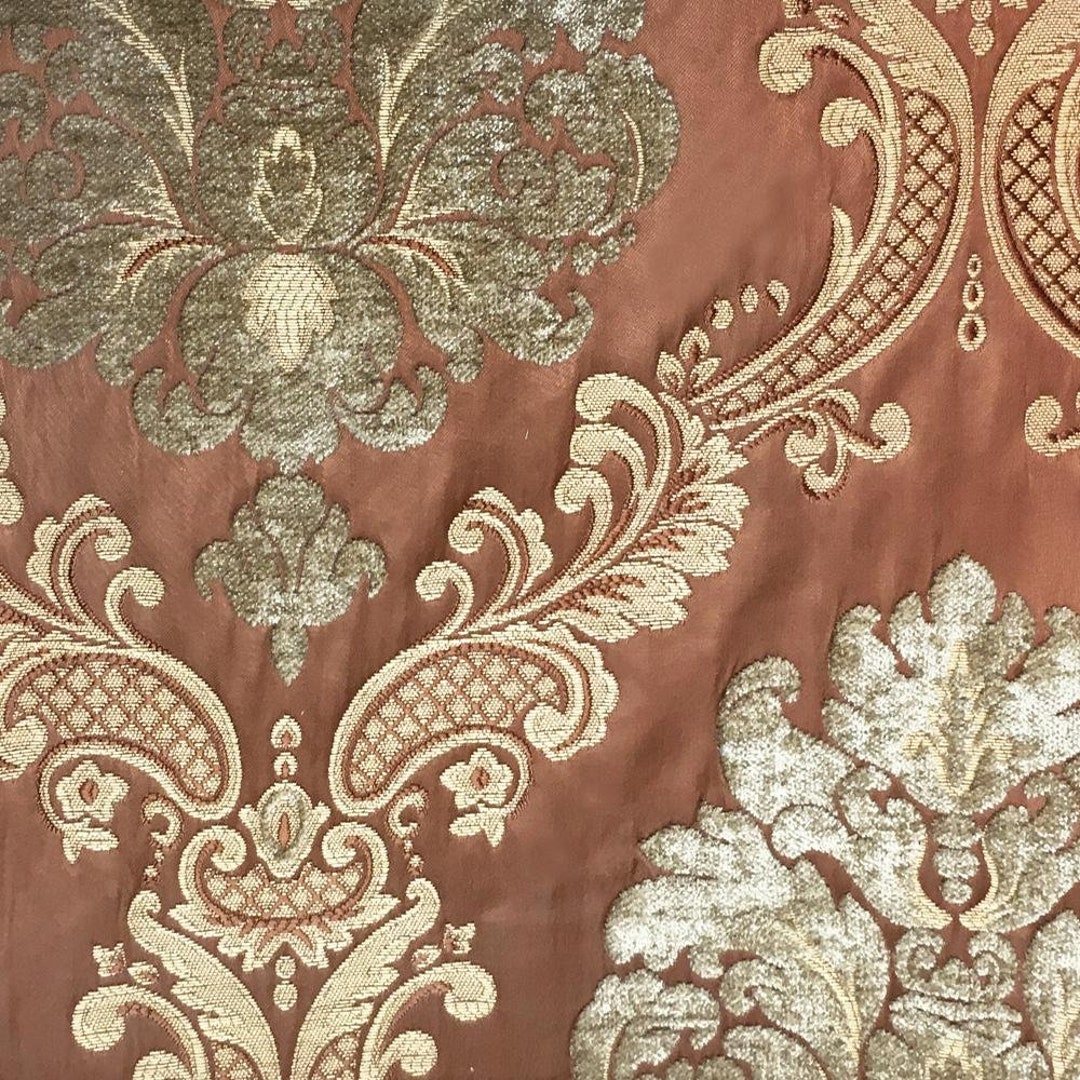Labelle Damask Brocade Jacquard Brown Fabric/drapery, Upholstery, Decor ...