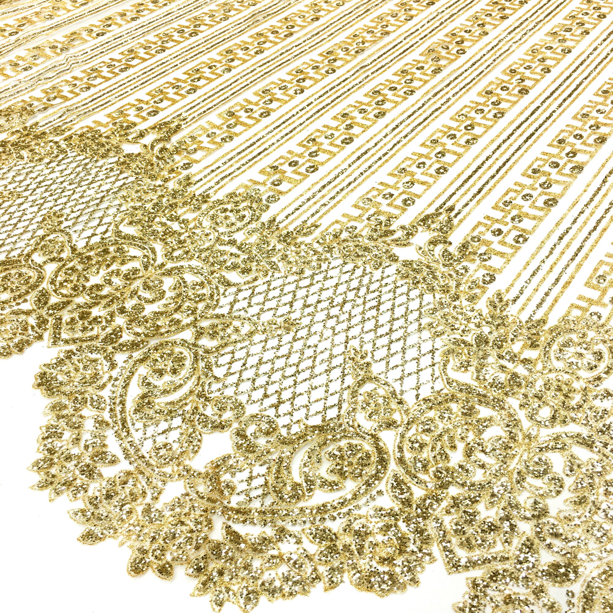 Charlotte METALLIC GOLD Geometric Glitter Mesh Tulle Mesh Lace Dress ...