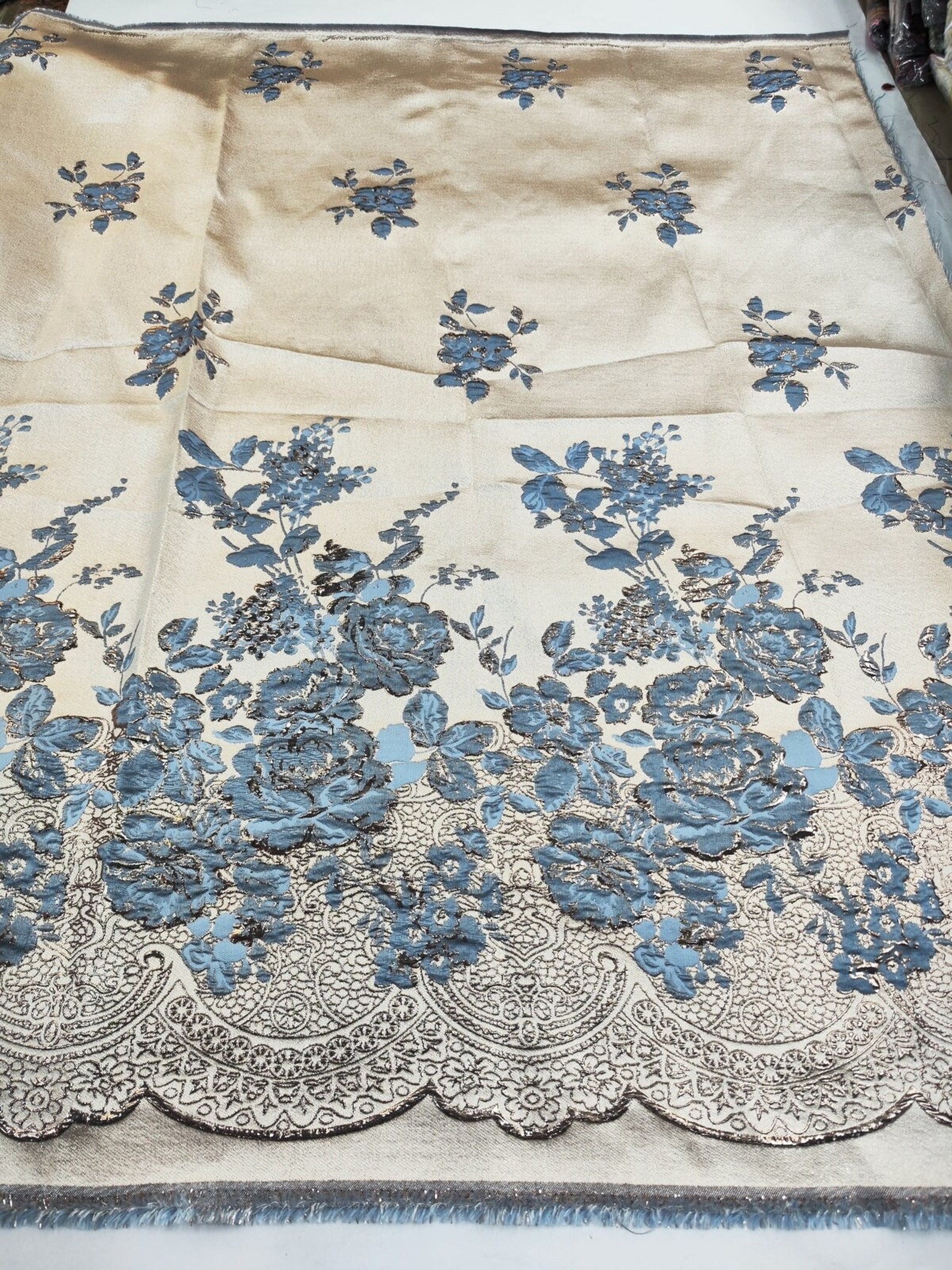 5 YARDS / 3 COLORS / Luben Floral Viscose Jacquard Brocade Woven ...