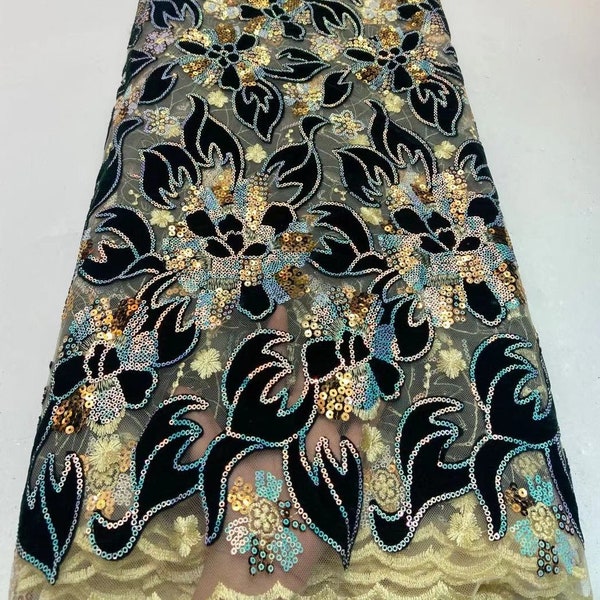 Beaded Velvet Fabric - Etsy