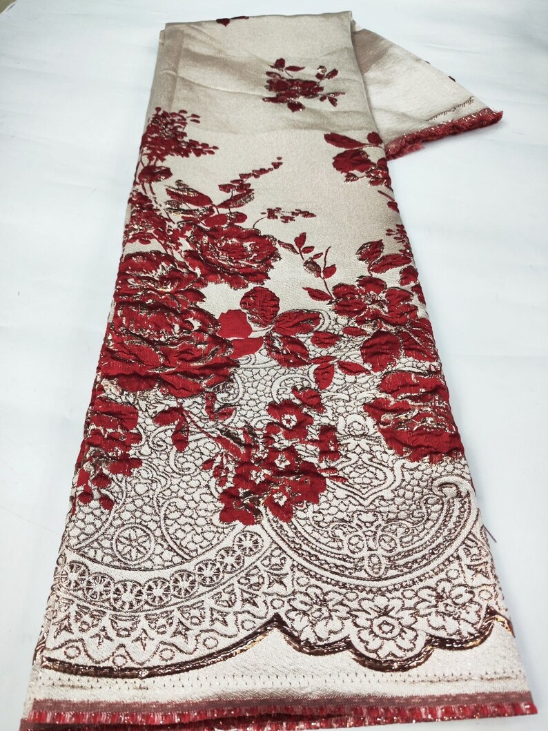 5 YARDS / 3 COLORS / Luben Floral Viscose Jacquard Brocade Woven ...
