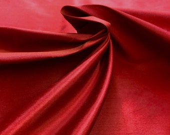 Deep Red Art Silk Fabric by the Yard Faux Silk Curtain - Etsy