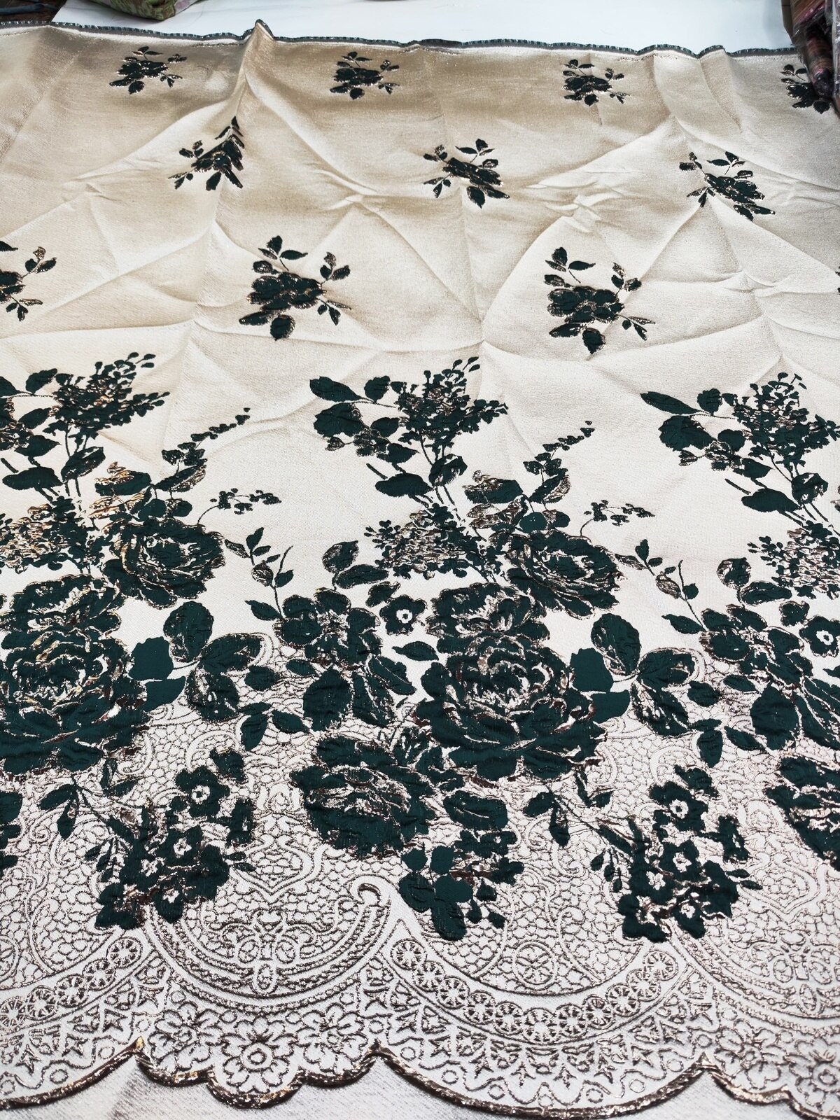 5 YARDS / 3 COLORS / Luben Floral Viscose Jacquard Brocade Woven ...