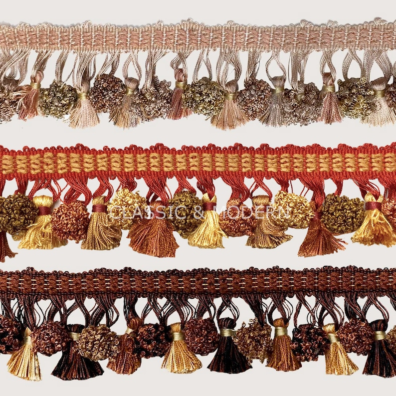 2 COLOR / PIA 2 Tassel Fringe Trim / Drapery - Etsy