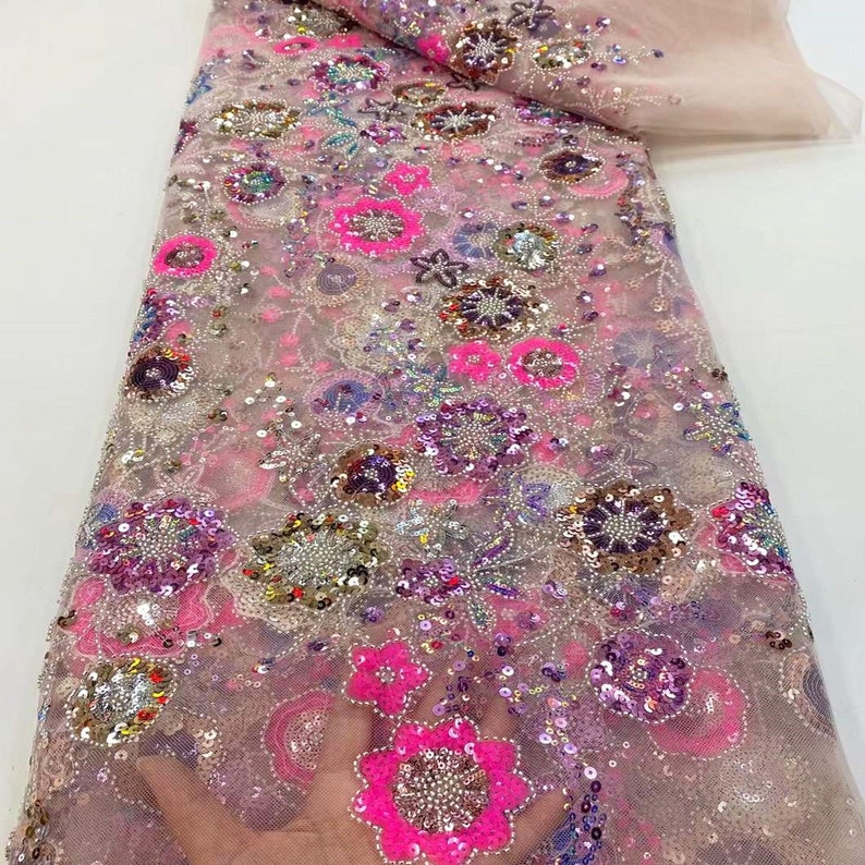 5 YARDS / 6 COLORS / Rym Cute Pansies Floral Sequin Embroidery - Etsy