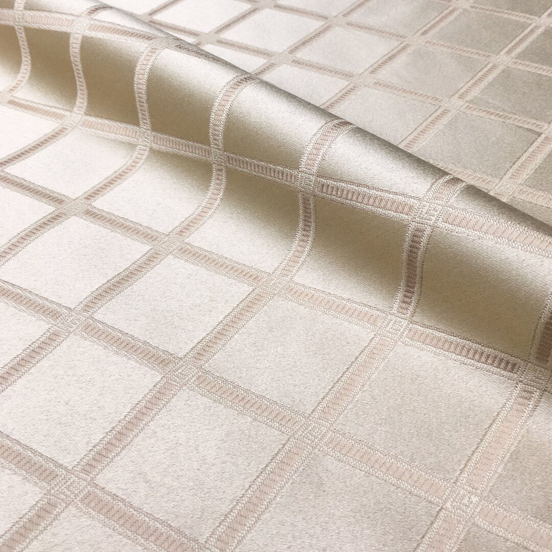 Light Gold Tan Diamond Pattern Soft Sheen Jacquard Fabric/drapery ...