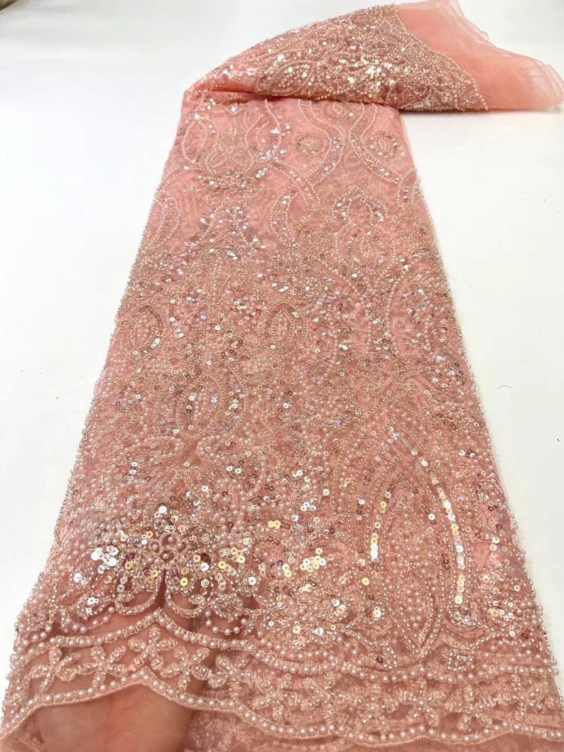 5 YARDS / 7 COLORS / Cassiopée Luxury Full Beaded Glitter Sequin ...
