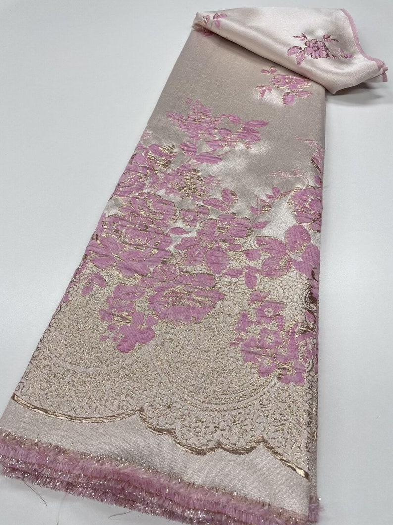 5 YARDS / 3 COLORS / Luben Floral Viscose Jacquard Brocade Woven ...