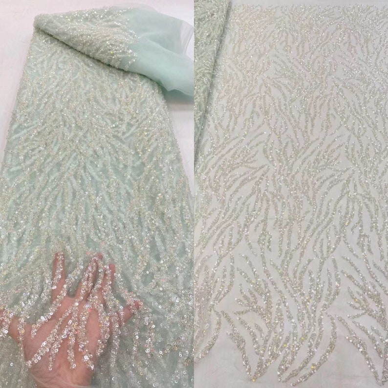 5 YARDS / 15 COLORS / Hailey Sequin Abstract Lines Beaded - Etsy