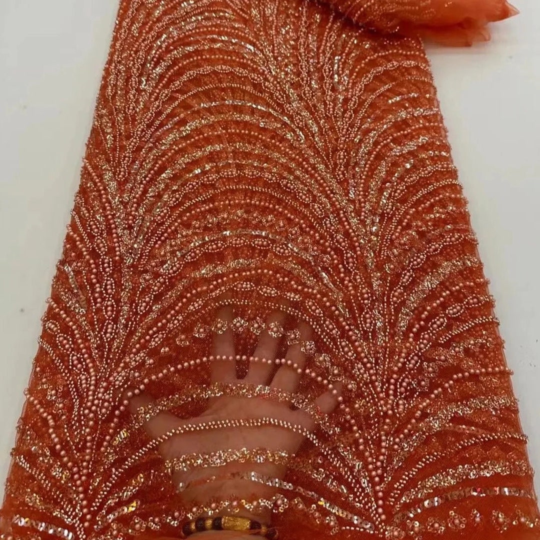 5 YARDS / 10 COLORS / Daskel Abstract Sequin Beaded Embroidery Tulle ...