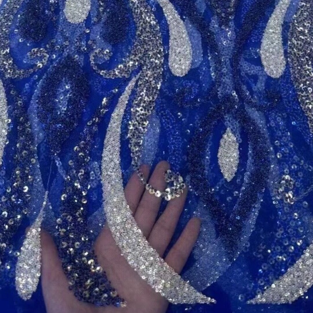 5 YARDS / 8 COLORS / Clarette Sequin Beaded Embroidered Mesh Sparkly ...