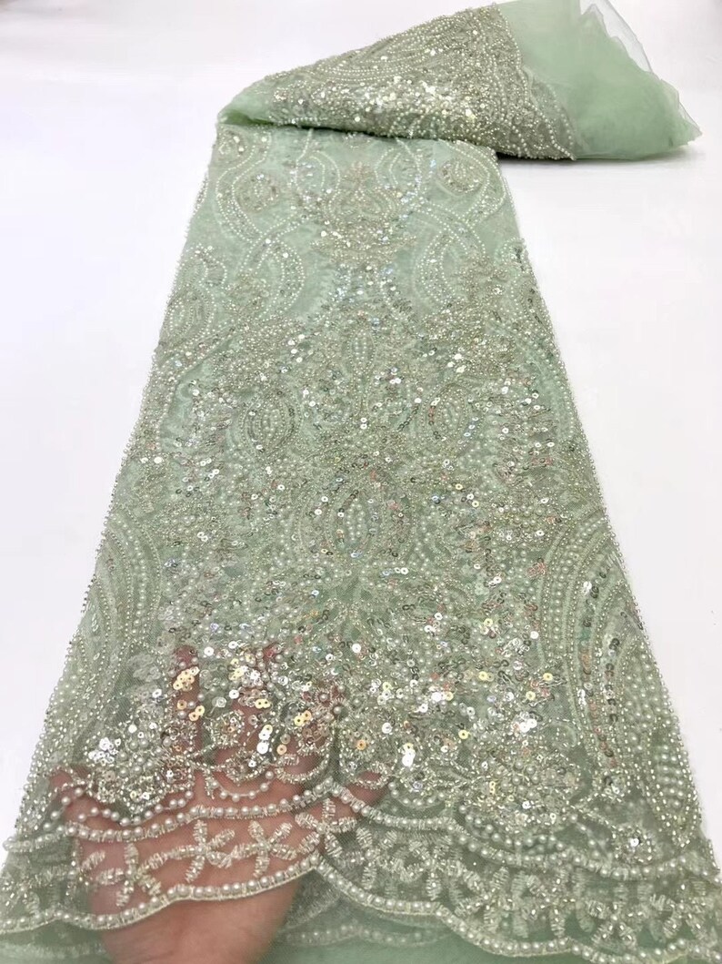 5 YARDS / 7 COLORS / Cassiopée Luxury Full Beaded Glitter Sequin ...