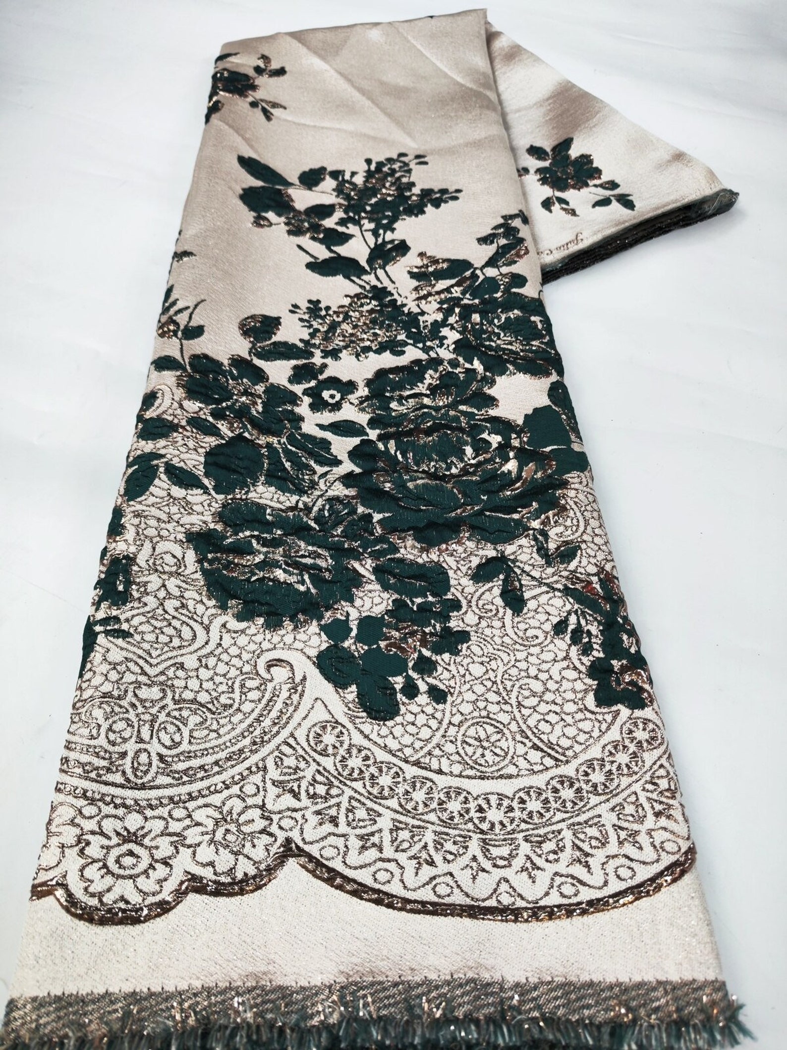 5 YARDS / 3 COLORS / Luben Floral Viscose Jacquard Brocade Woven ...