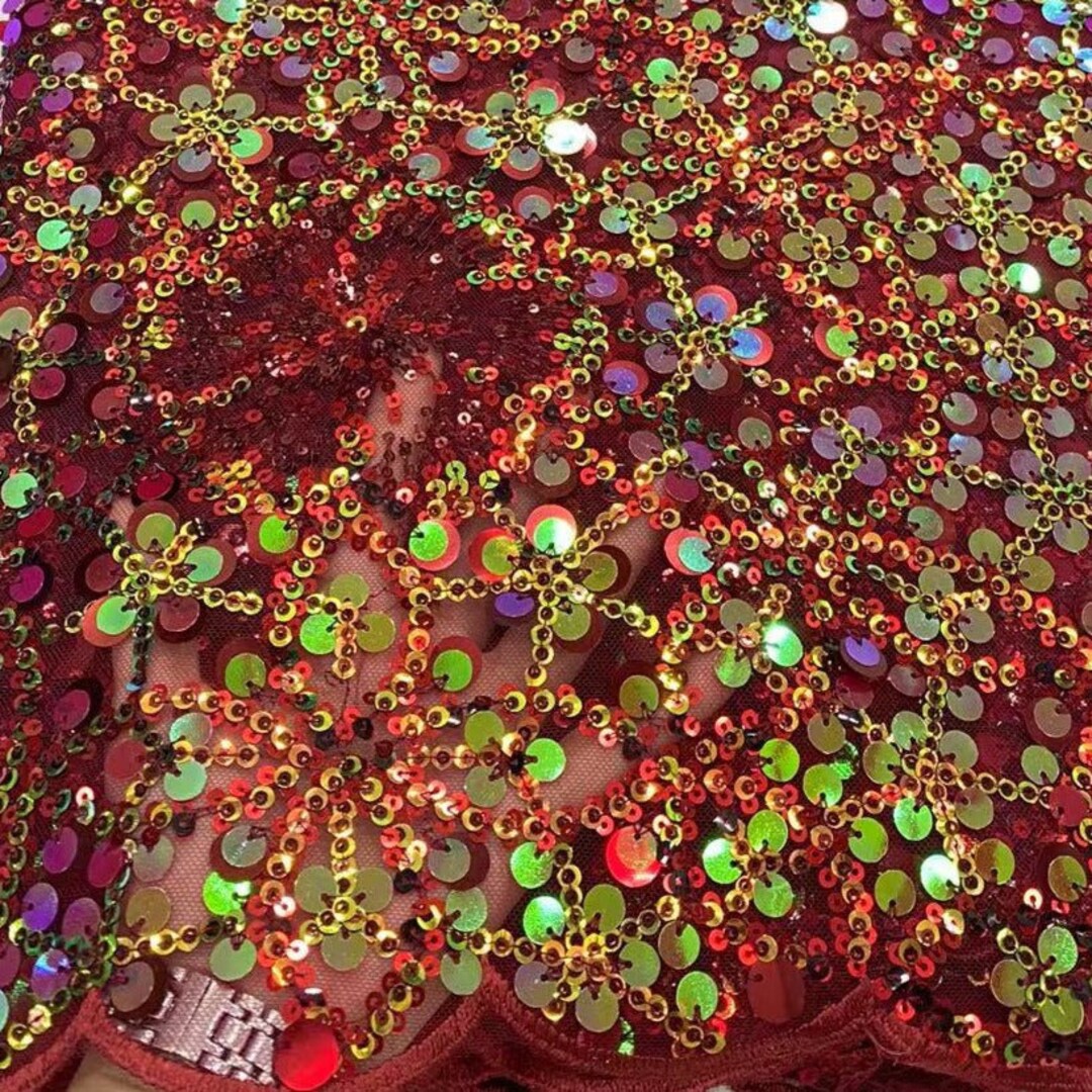 5 YARDS / 10 COLORS / Capucine Floral Beaded Embroidery Glitter Mesh ...