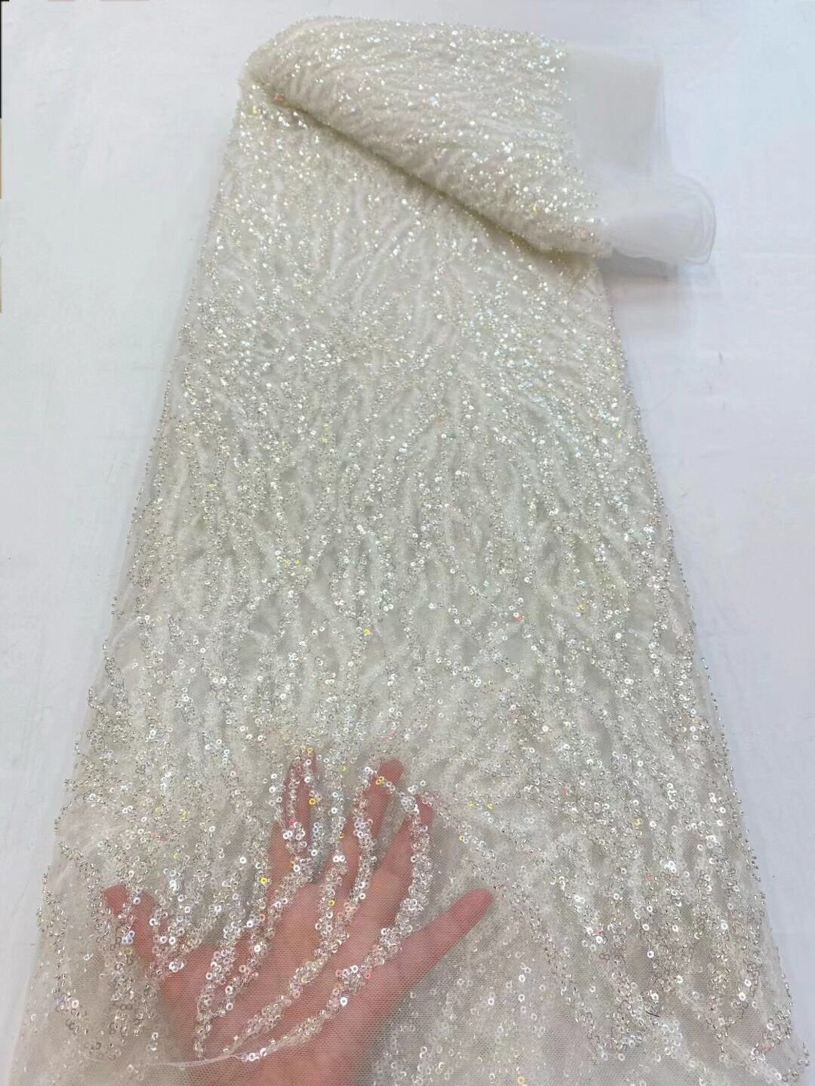 5 YARDS / 15 COLORS / Hailey Sequin Abstract Lines Beaded - Etsy