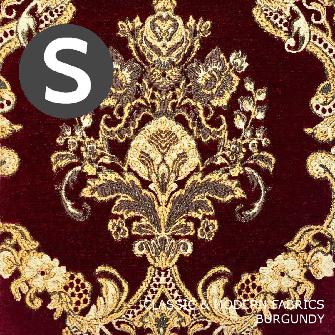 SAMPLE SWATCH - Alexander Classic Luxury Damask Chenille Brocade ...