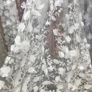 5 YARDS / Nanami Floral Beaded Embroidery Glitter Mesh Lace Party Prom ...