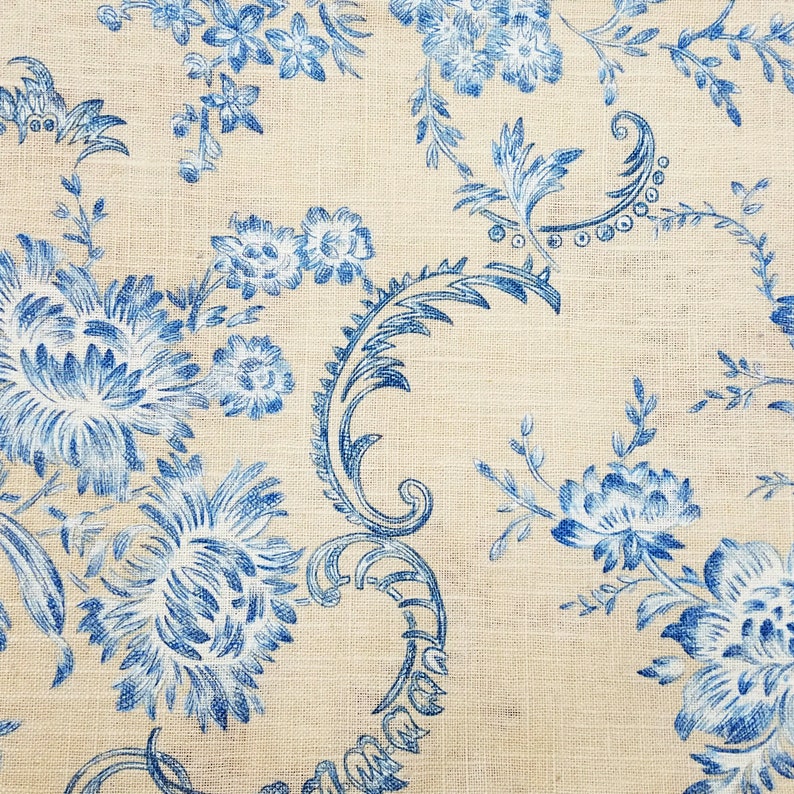 4 COLORS / Classic Floral Linen Cotton Print 290gsm / - Etsy