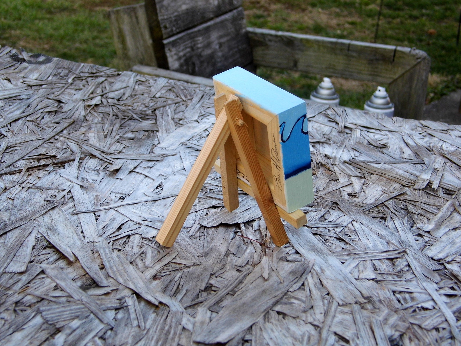 Gary 3 X 3 Woodblock, Oil Painted and Clear Lacquered With Easel. - Etsy