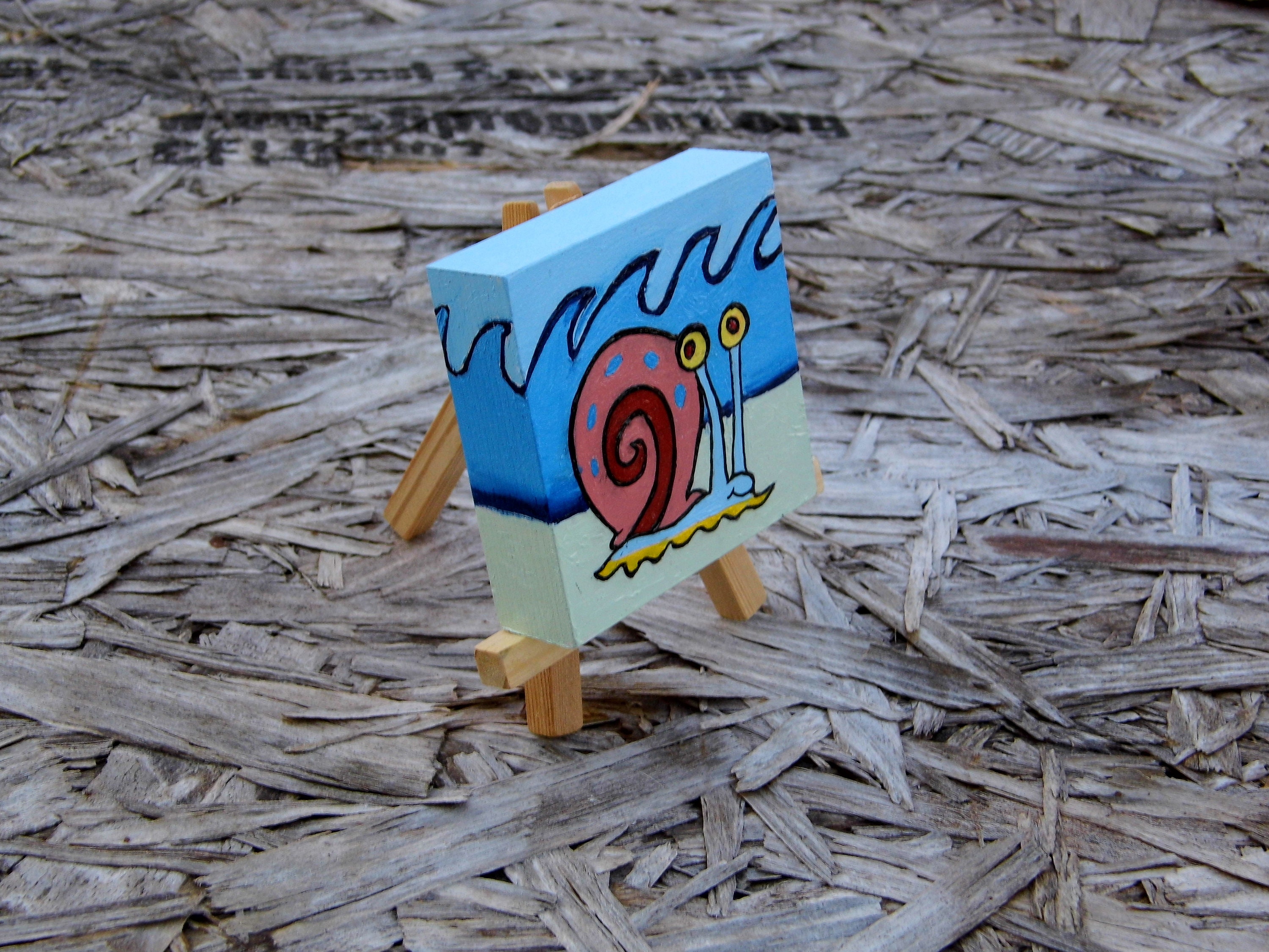 Gary 3 X 3 Woodblock, Oil Painted and Clear Lacquered With Easel. - Etsy