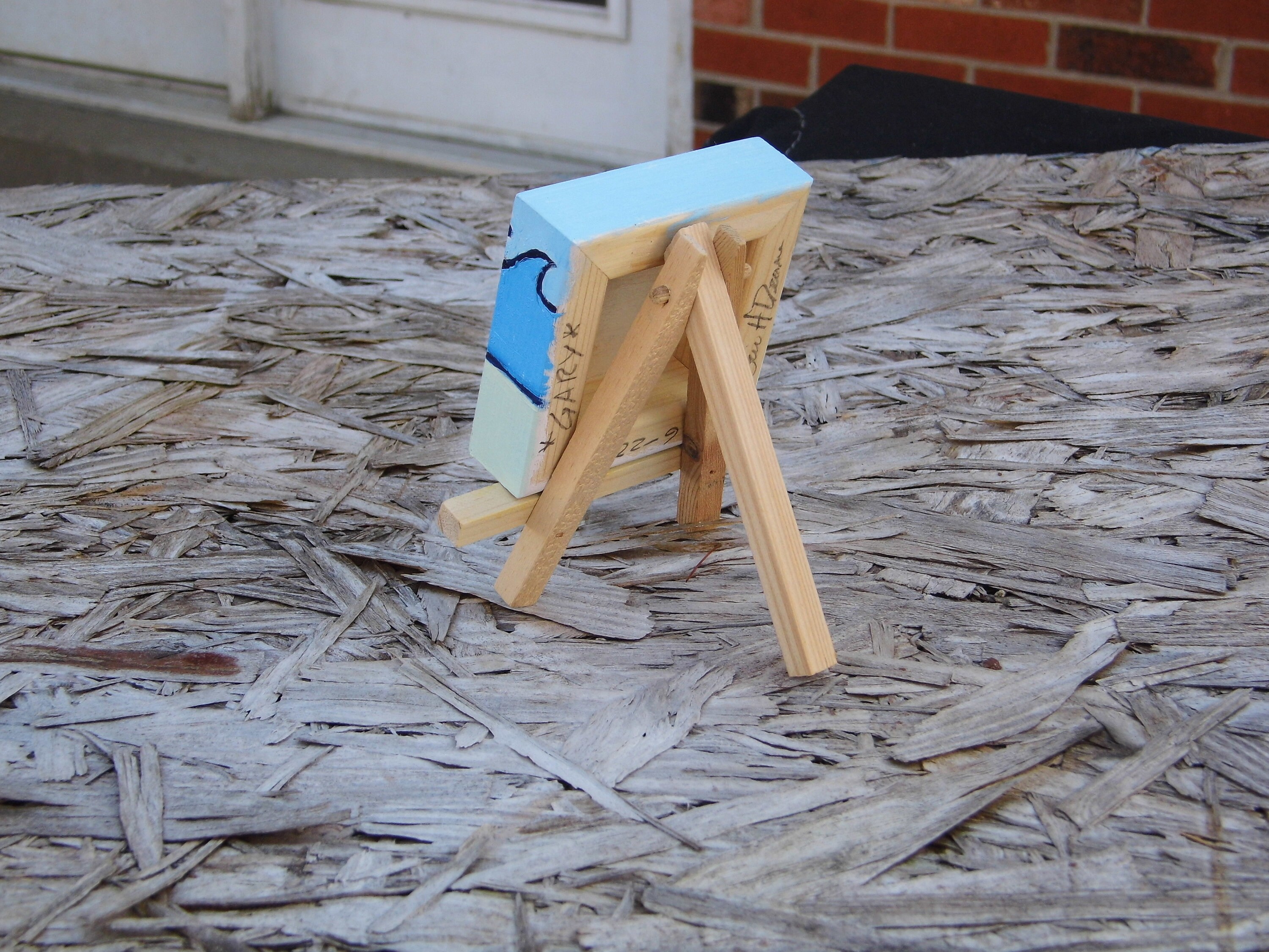 Gary 3 X 3 Woodblock, Oil Painted and Clear Lacquered With Easel. - Etsy