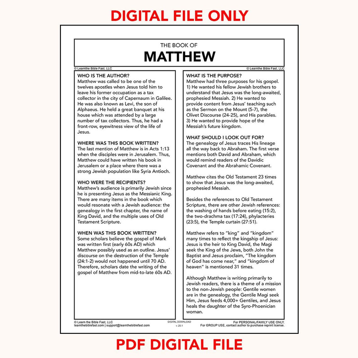 Bible Book Summaries Overview of All 66 Books Bible Study Guide Bible ...