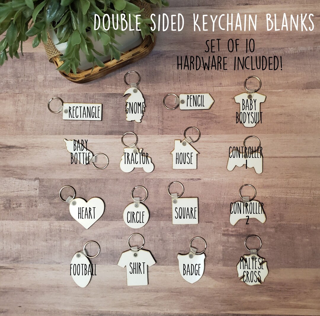 Double-sided Sublimation Keychain Blanks - Hardboard Key Chain Shapes ...