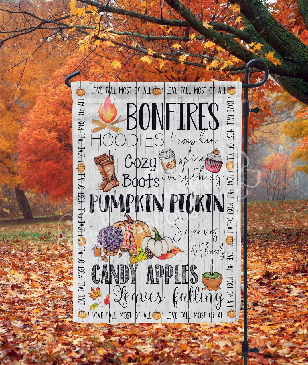 Fall Garden Flag, Pumpkin Decor, Fall Home Decoration, Outdoor Autumn ...