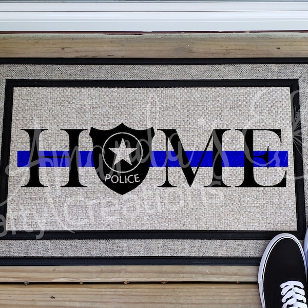 Blue Line Police Mat - Etsy