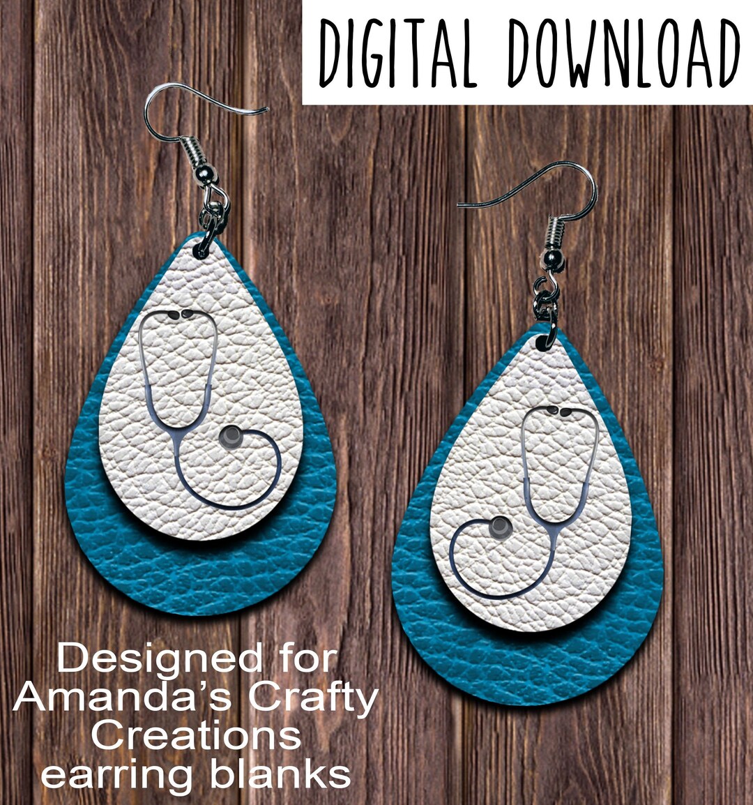Stethoscope Teardrop Earring Design, Drop Earring Design, Nurse, Doctor ...