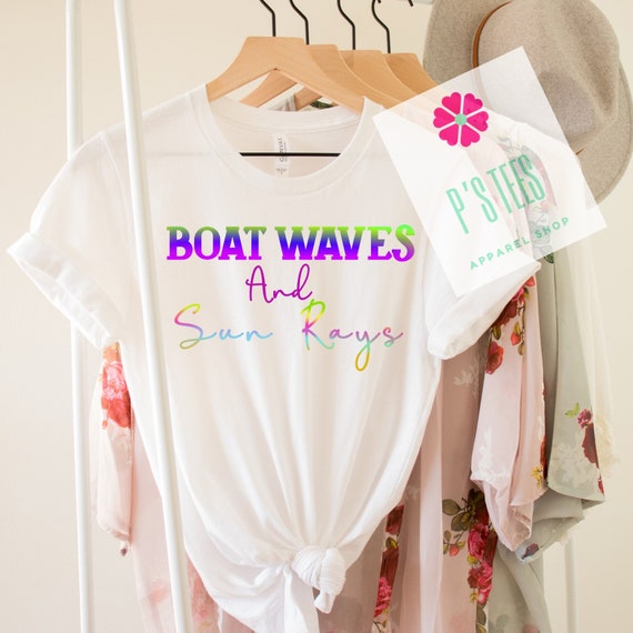 Boat Waves and Sun Rays Graphic T-shirt/ Summer Apparel / - Etsy