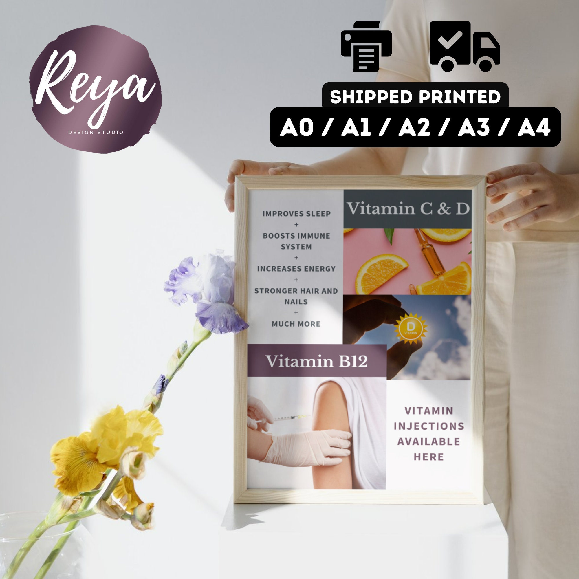 Vitamin Injections Poster PRINTED- A4 A3 A2 A1 A0 Print - Flyer ...