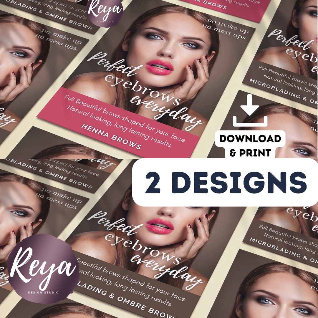 Microblading + Ombre + Henna Brows Poster BUNDLE - Instant Download ...