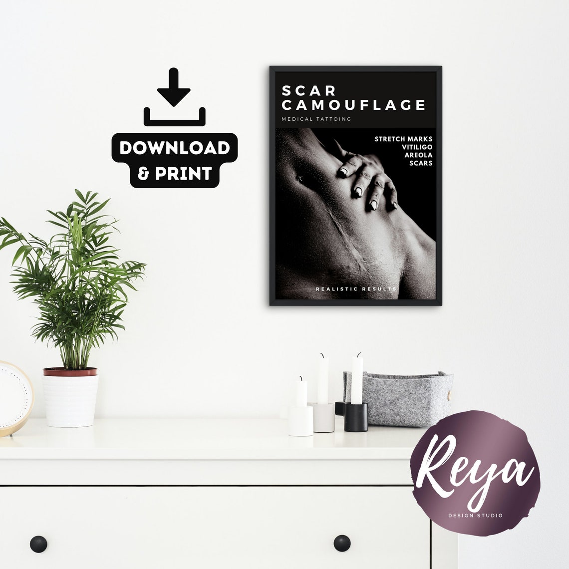 Scar Camouflage Poster DOWNLOAD PDF JPEG - Flyer Advertising - Instant ...