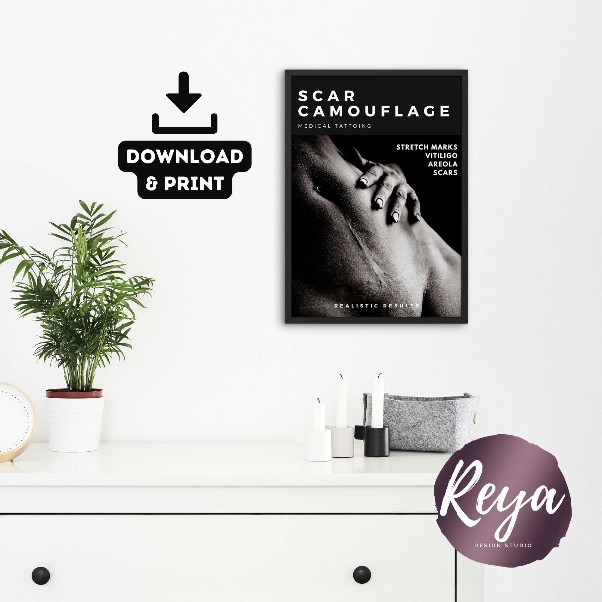 Scar Camouflage Poster DOWNLOAD PDF JPEG - Flyer Advertising - Instant ...