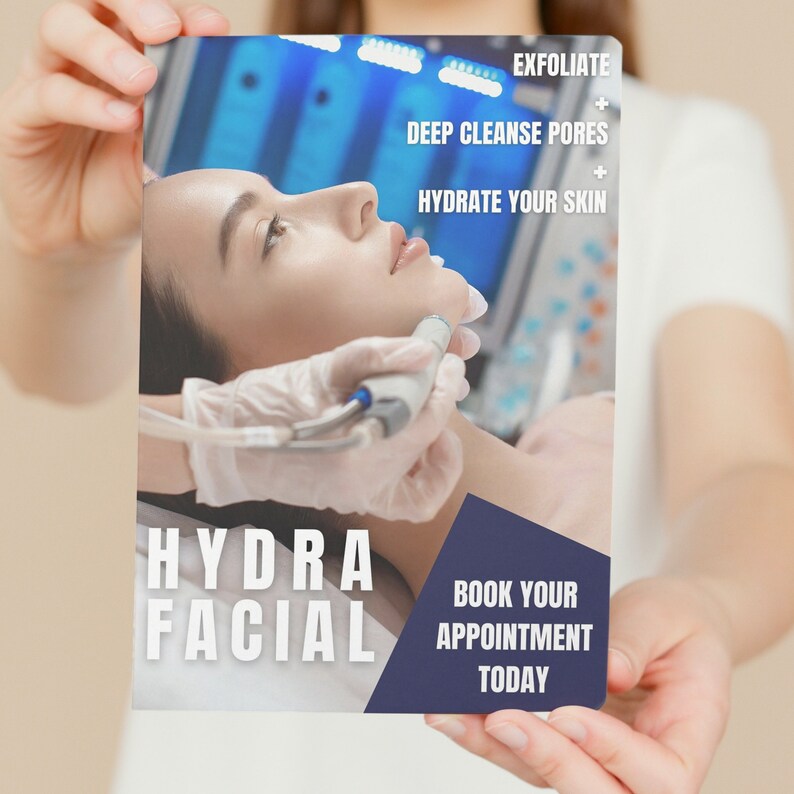 Hydrafacial Poster DOWNLOAD PDF JPEG Beauty Salon Flyer Advertising ...