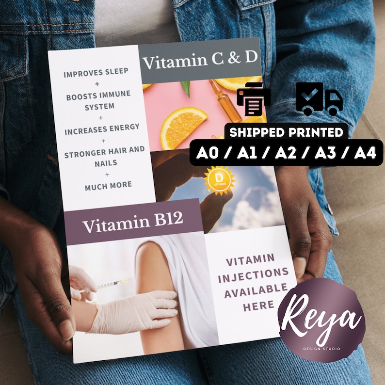 Vitamin Injections Poster PRINTED- A4 A3 A2 A1 A0 Print - Flyer ...