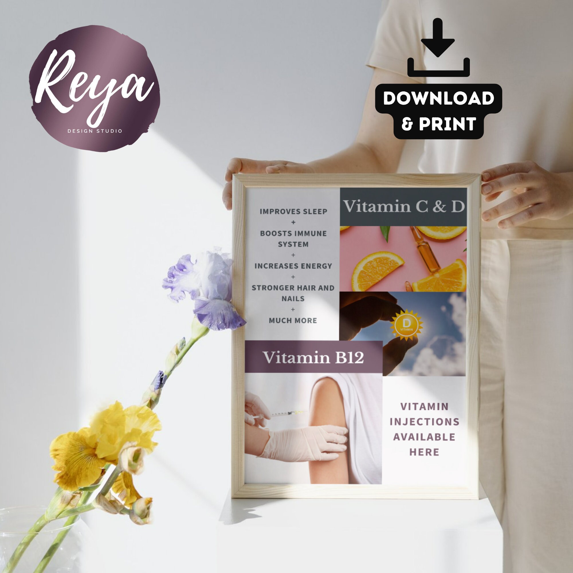 Vitamin Injection Poster DOWNLOAD PDF JPEG - Vitamin Drios Salon Flyer ...