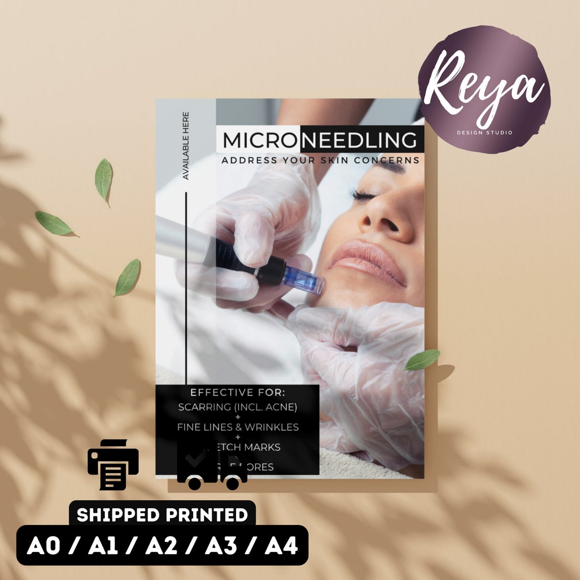 MICRONEEDLING Poster PRINTED- A4 A3 A2 A1 A0 Print - Flyer Advertising ...