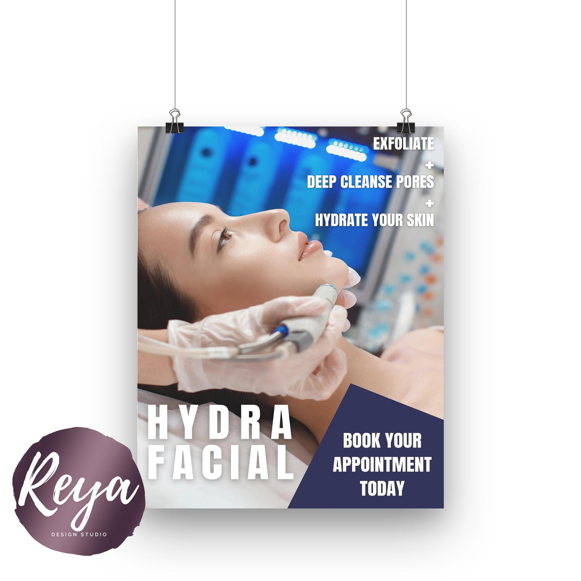 Hydrafacial Poster DOWNLOAD PDF JPEG Beauty Salon Flyer Advertising ...