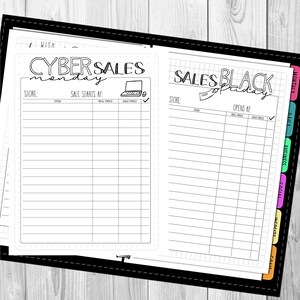 Black Friday/cyber Monday Printable Planner, Instant Download, Multiple ...