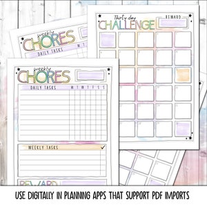 Chore Chart | Weekly to Do List | Responsibility Tracker | 30 Day ...