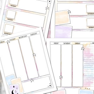 Rainbow Galaxy Printable Planner Kit | Monthly | Daily | Weekly | Goal ...