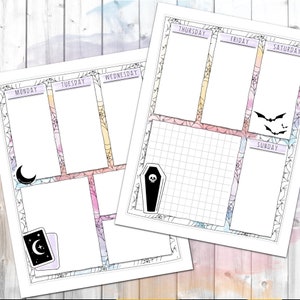 Spooky All Year Undated Planner Kit, Monthly Calendar, Weekly Plan ...